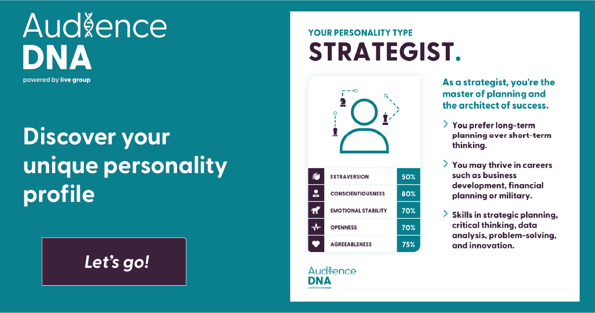 I'm a Strategist. Discover who you are with AudienceDNA.